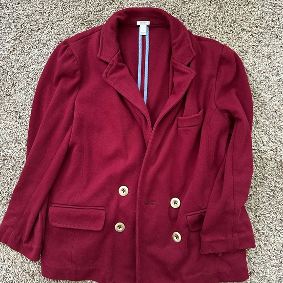 J. Crew | Jackets & Coats | J Crew Red Blazer Tailored Suit Jacket ...